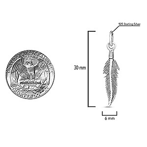 AeraVida Tribal Feather .925 Sterling Silver Pendant