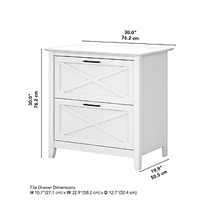 Bush Furniture Key West Lateral File Cabinet, Modern Farmhouse 2 Drawer File Cabinet for Home Office