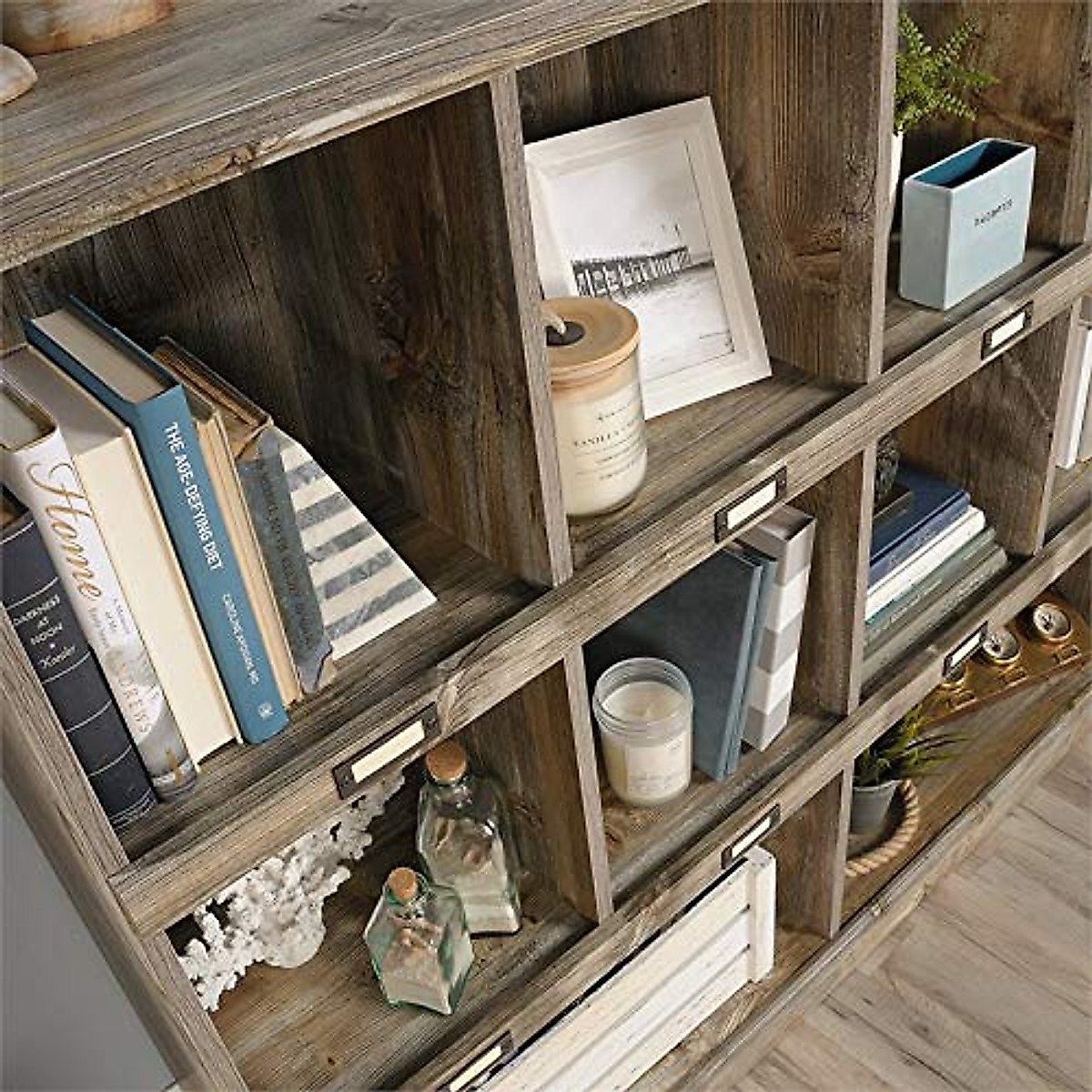 Sauder Granite Trace Contemporary 10-Cubby Wood Bookcase in Rustic Cedar