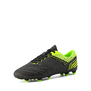 DREAM PAIRS Mens Cleats Football Soccer Shoes,Size 10,Black/Neon/Green,160859-M
