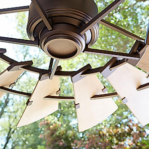 Quorum 97215-86 Indoor Windmill Ceiling Fan in Oiled Bronze with Weathered Oak Blades