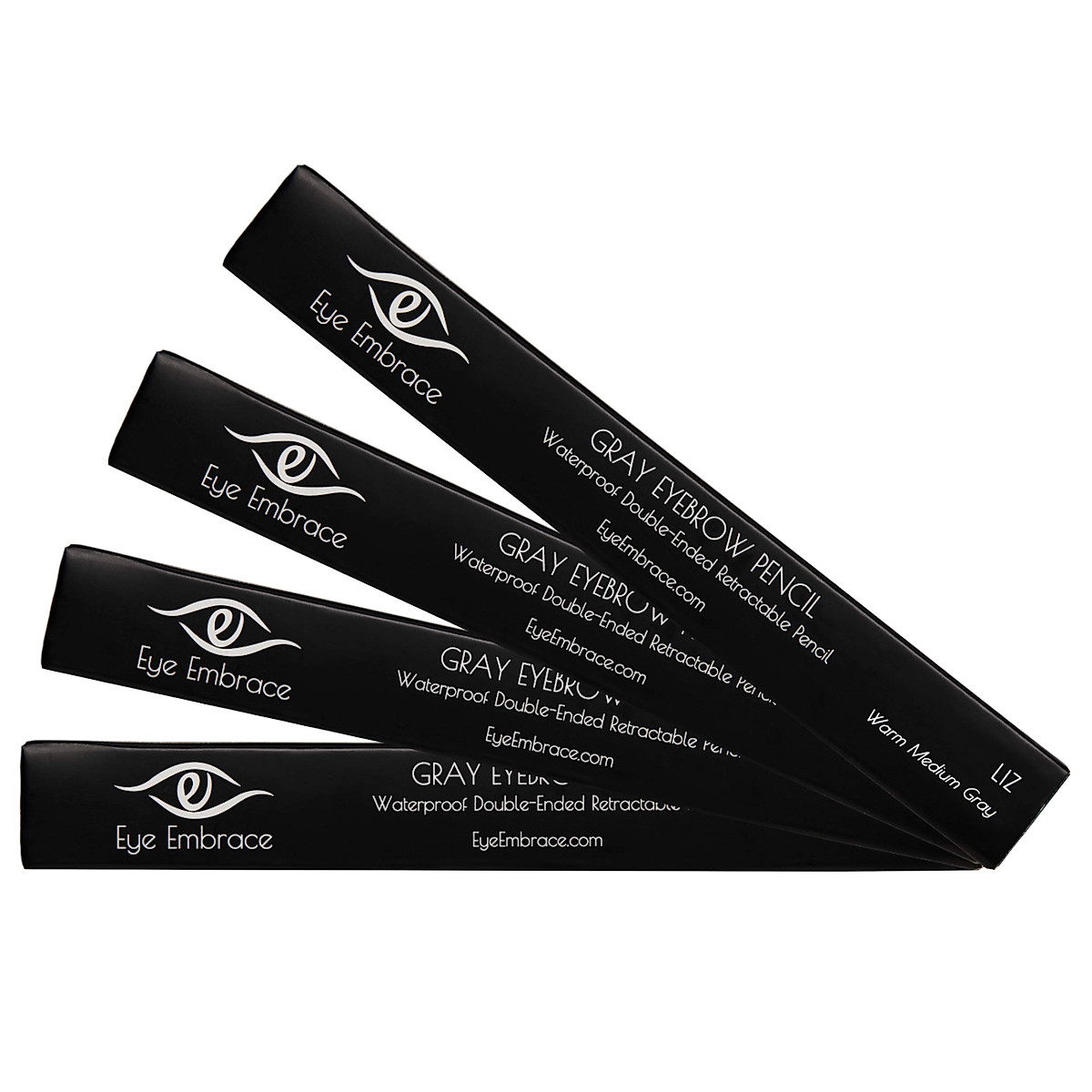 Eye Embrace Liz: Medium Gray Eyebrow Pencil – Waterproof, Double-Ended Automatic Angled Tip & Spoolie Brush, Cruelty-Free