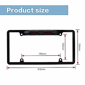 AOCISKA License Plate Frame Backup Camera, Rear View Camera with 8 LED, 170° Viewing Angle Night Vision Car Camera,Waterproof Backup Camera Vehicle Universal for Car,SUV,Truck