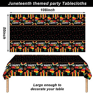 112 Pieces Juneteenth Decorations Kit-Juneteenth Balloon Garland Arch Kit with Happy Juneteenth Tablecloth Gold Chain Balloon for African-American June 19th 1865 Freedom Day Party Supplies