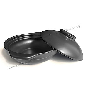 Sunrise Kitchen Supply Black Casserole Clay Pot (40, Ounces)