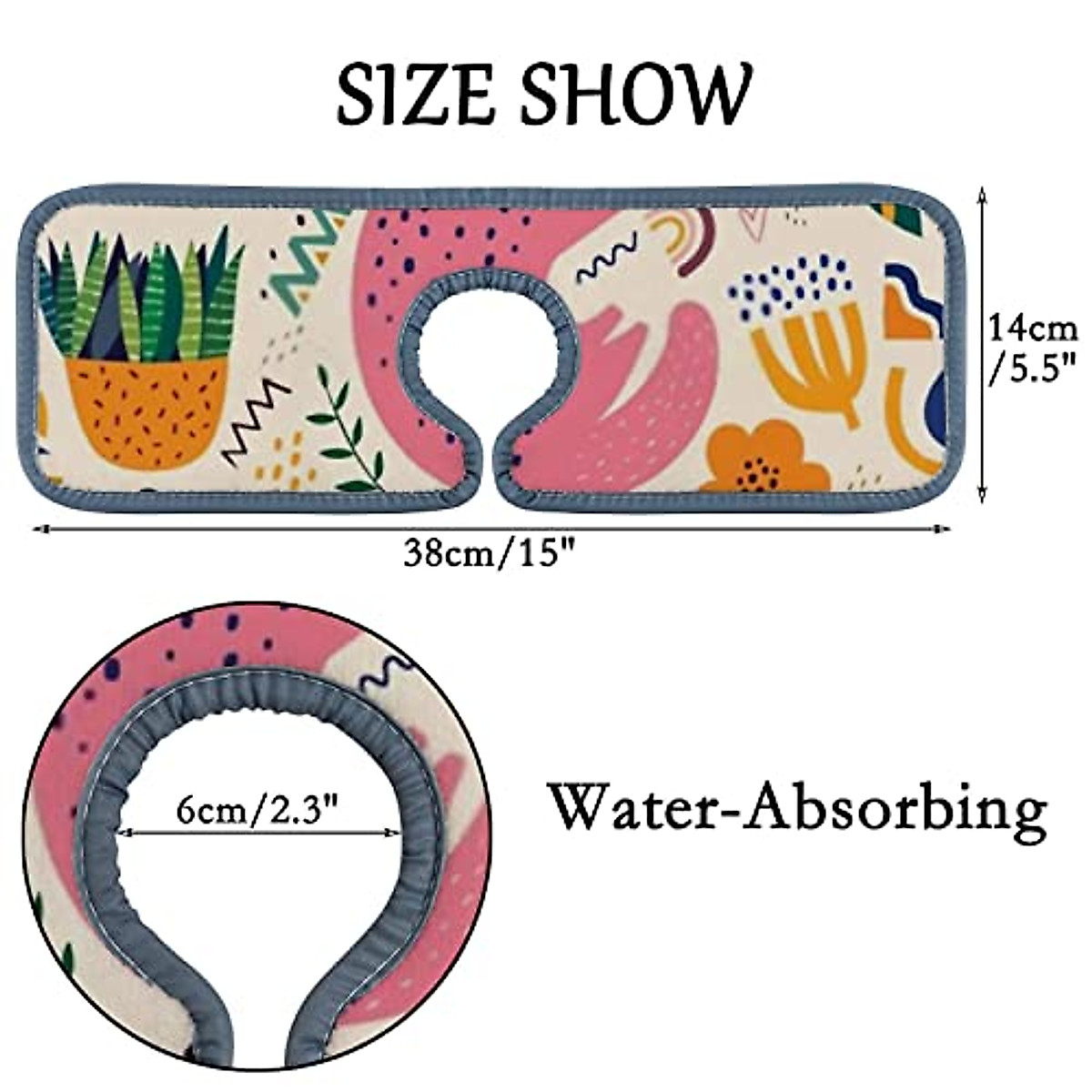 Kitchen Faucet Absorbent Mat 4 Pieces Cute Spring Flower Cat Faucet Sink Splash Guard Bathroom Counter and RV,Faucet Counter Sink Water Stains Preventer