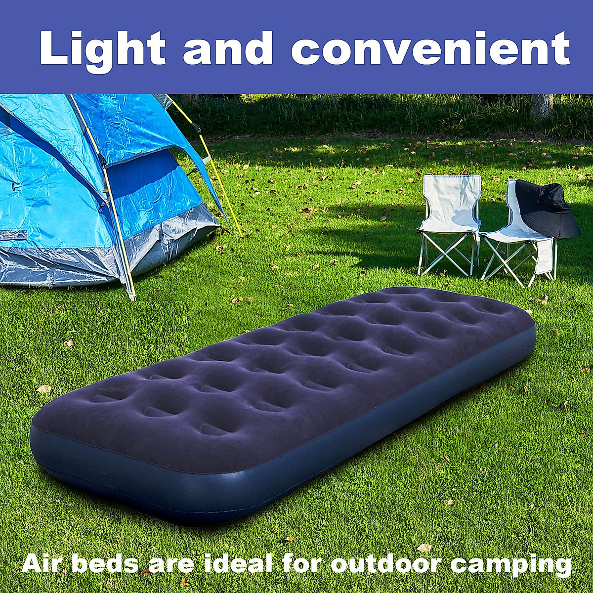 DIMAR GARDEN Single Size Air Mattress Inflatable Camping Bed Sleeping Pad,Include Pump