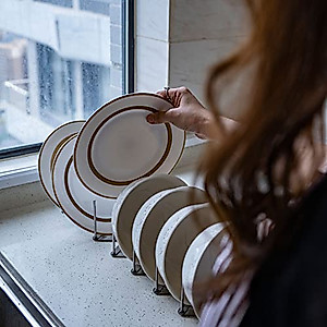 Dish Drying Rack Dish Drainer Dish Rack On Counter with Utensil Silverware Storage Holder, Rustproof Stainless Steel