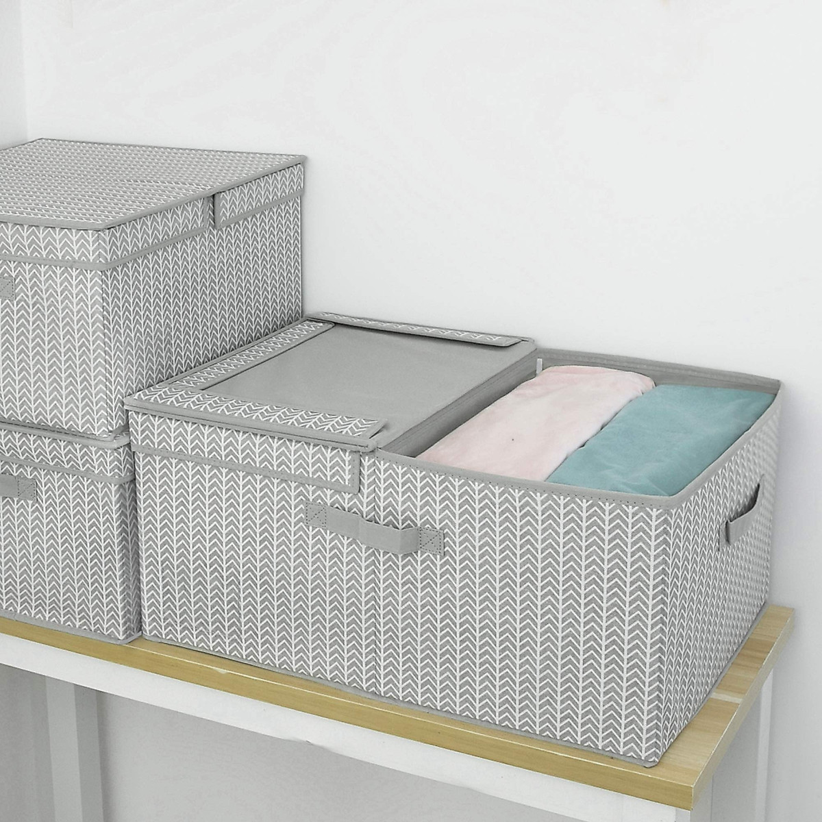 GRANNY SAYS Bundle of 3-Pack Closet Storage Cubes & 1-Pack Extra Large Rectangle Storage Bin