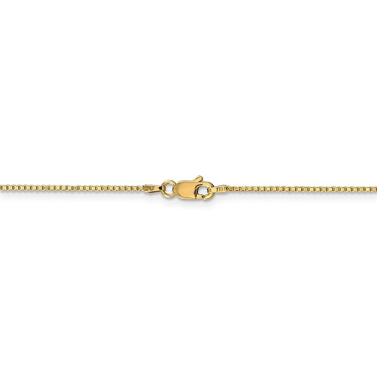 Solid 14k Yellow Gold 1mm Box Chain Necklace - with Secure Lobster Lock Clasp 14"