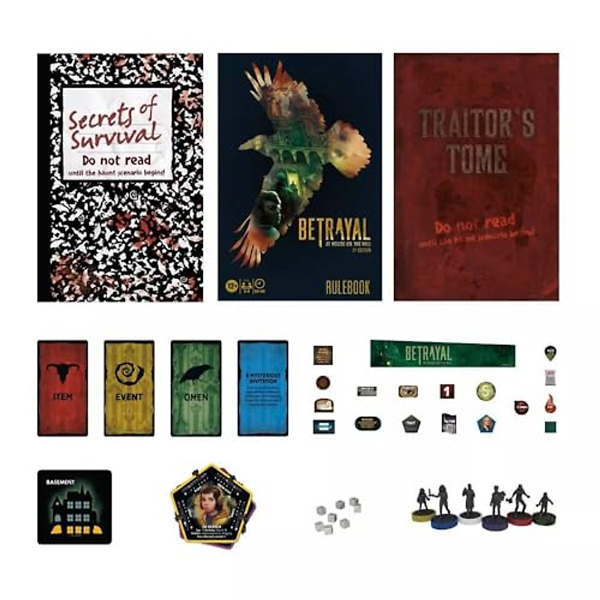 Avalon Hill Hasbro Gaming Betrayal at The House on The Hill 3rd Edition Cooperative Board Game,Ages 12 and Up,3-6 Players,50 Chilling Scenarios