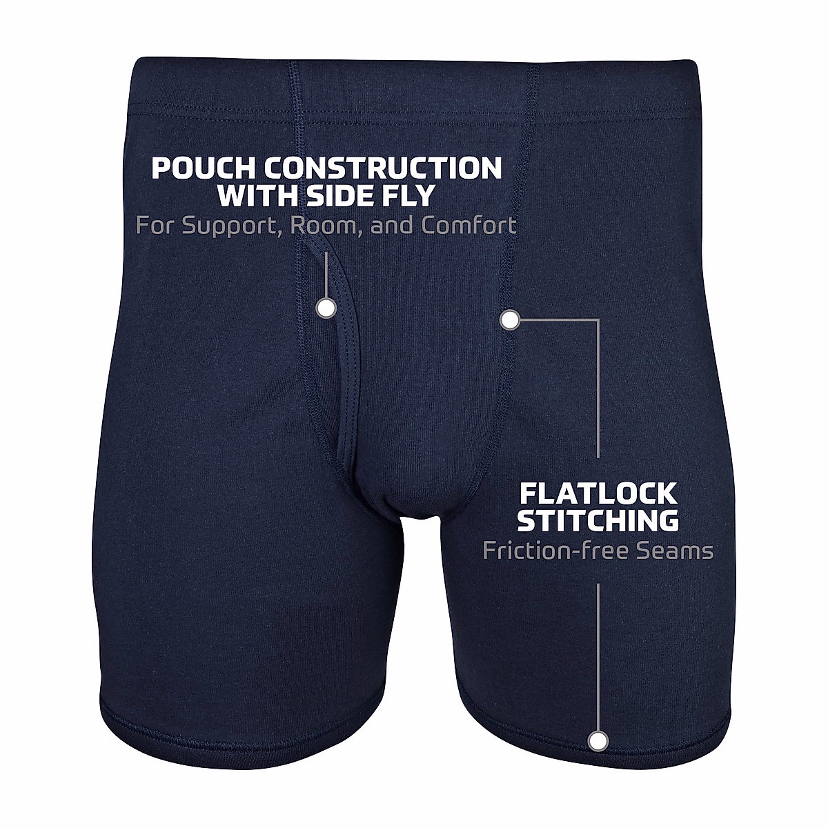 Gildan Men's Underwear Covered Waistband Boxer Briefs, Multipack, Mixed Royal (5-Pack), Medium