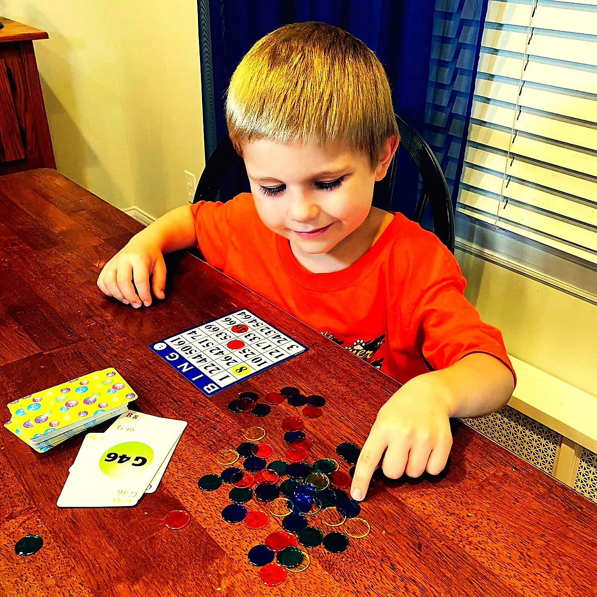 MR CHIPS Bingo Game with Bingo Cards and Chips - 18 Bingo Cards, 300 Bingo Chips and Bingo Calling Cards - Fun Bingo Games for Family, Reusable Bingo Cards, Bingo Game for Kids