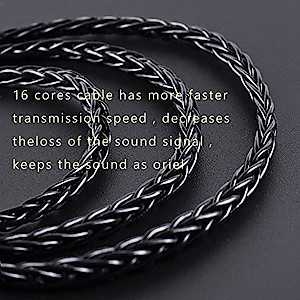 Audio Cable 16 Core Upgrade Silver Plated, FEDAI Balanced Replacement Cable, MMCX Detachable Earphone Cable Replacement Earphone Wire for Shure 846 535 215 315 425 MAGAOSI K5 LZA4 A5(mmcx, 2.5 mm)