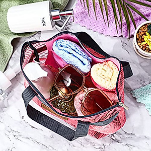 10 Pcs Mesh Shower Bag Caddy Tote Portable Quick Dry Tote Bag Lightweight Hanging Toiletry Bath Organizer for College Dorms Gym Swimming Beach Travel Games Sports