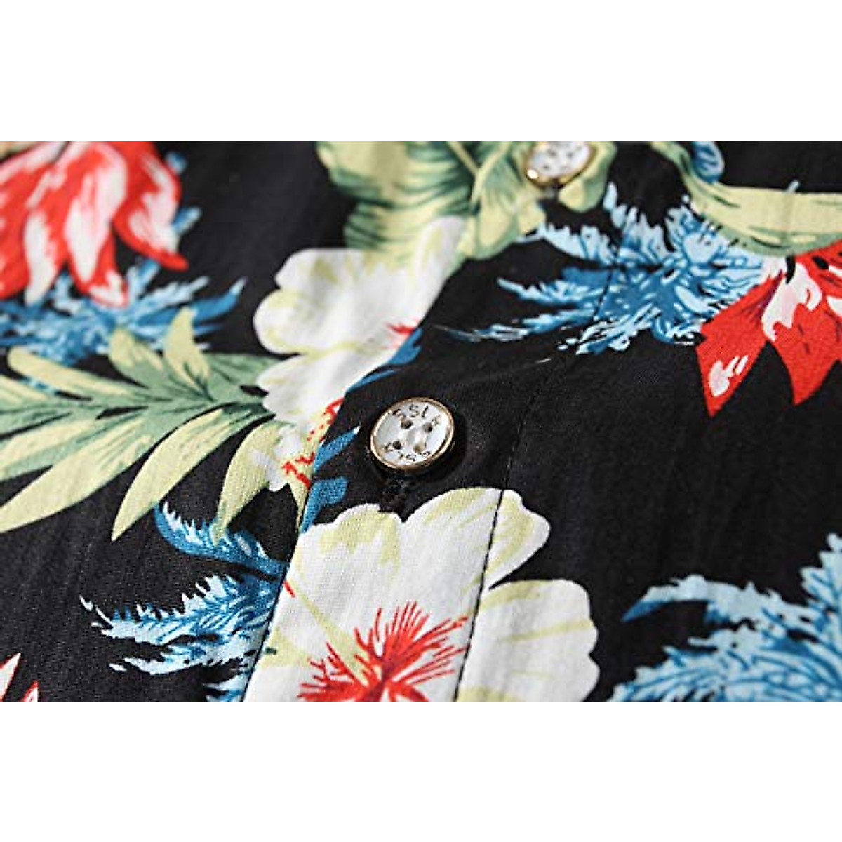 Big Boys Hawaiian Shirt, Kids Hawaiian Shirt, Boys Cotton Beach Shirt Tropical Short Sleeve Button Up Shirts (Medium, Black)