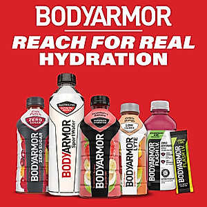 BODYARMOR LYTE Sports Drink Low-Calorie Sports Beverage, Peach Mango, Coconut Water Hydration, Natural Flavors With Vitamins, Potassium-Packed Electrolytes, Perfect For Athletes, 16 Fl Oz (Pack of 12)