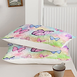 BailiPromise Colorful Butterfly Comforter Set Twin Tie Dye Butterfly Bedding Set for Girls Kids Rainbow Bed Set 1 Comforter and 2 Pillowcases Ultra-Soft Lightweight