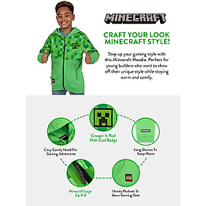 Minecraft Minecraft Merchandise Boys Green 7 Hoodie