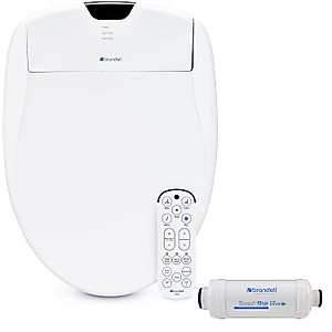Brondell S1400-EW & SWF44 Bundle - Electric Bidet Toilet Seat with Premium Carbon Water Filtration System for Elongated Toilets