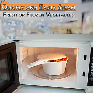 Home-X Microwave Cooking Pot with Strainer Lid - Microwave Steamer for Vegetables with Perforated Lid and Pouring Spout - Convenient, BPA-free Microwave Cookware for Macaroni and Vegetables