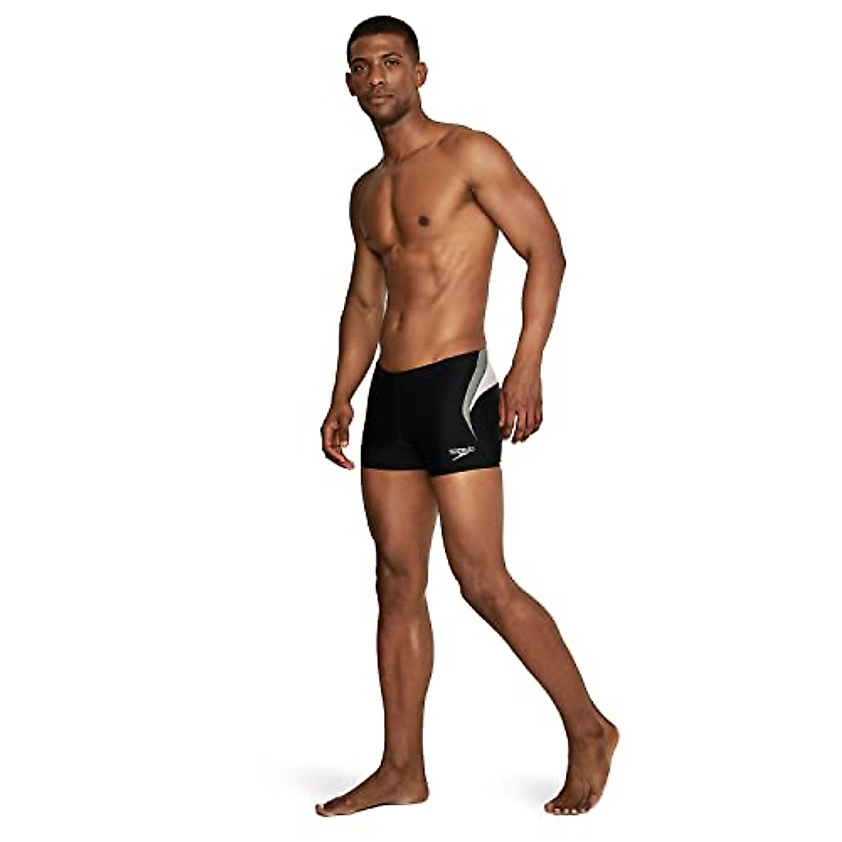 Speedo Men's Standard Swimsuit Square Leg, Splice Anthracite, Medium
