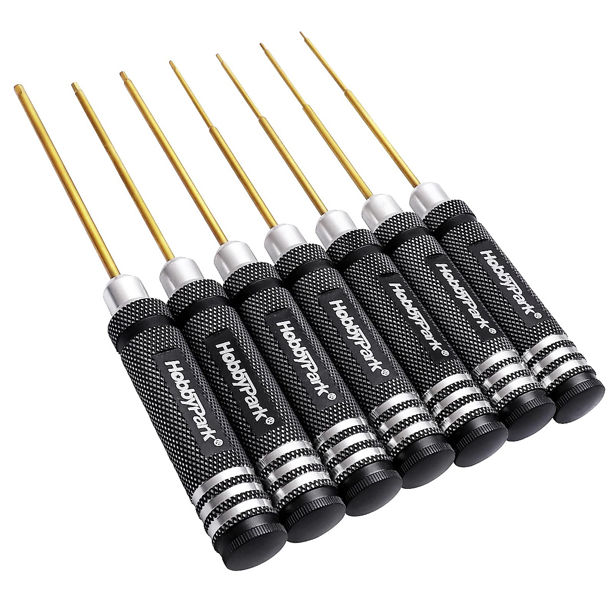 HobbyPark Hex Driver Set Hex Allen Screwdriver Kit Titanium 0.9mm/1.27mm/1.3mm/1.5mm/2.0mm/2.5mm/3.0mm Small and 17mm Hex Wrench Set RC Car Tools Kit