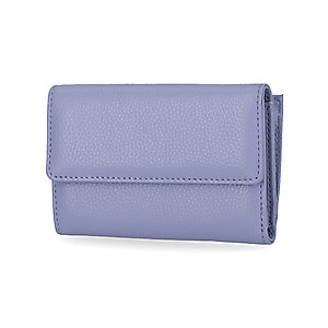 Mundi Rio Womens Leather Trifold Indexer Wallet Clutch Purse, Lilac
