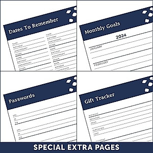 2024 Office Depot® Brand Weekly/Monthly Planner, 8-1/2" x 11", Blue Floral, January to December 2024