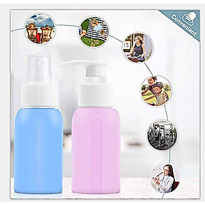 LofyJoy Silicone Travel Bottles for Toiletries TSA Approved Travel Size Containers,Leakproof Squeezable Mini Spray Bottles, Refillable Travel Size Bottles, Travel Essentials (4 Pack/1.76oz)