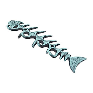Moby Dick Specialties Fishbone Verdigris Antique Wall Hanger/Hooks