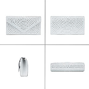 GripIt Rhinestones Clutch Evening Purses for Women Wedding Formal Evening Handbag Dress Elegant Purses Sparkly Clutch,Silver