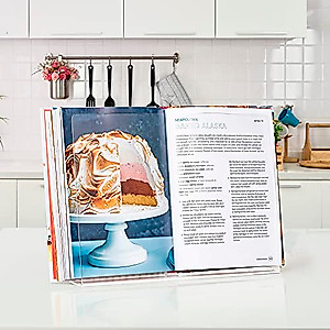 Srenta Durable Acrylic Cookbook Stand Transparent Easy Viewing iPad/Tablet Holder, Great for Cooking/Baking Without Making Your Cook Book Dirty.