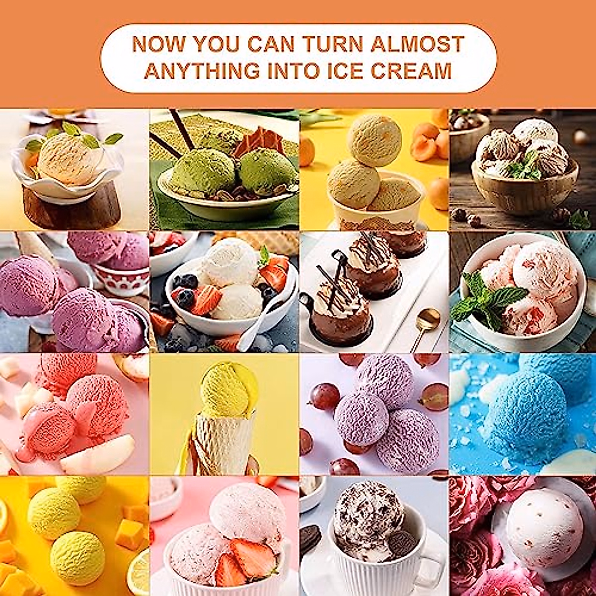 VRINO 2/4/6PCS Creami Pints and Lids, for Ninja Creami Cups,16 OZ Ice Cream Pint Containers Airtight,Reusable for NC301 NC300 NC299AM Series Ice Cream Maker,Gray+Green-6PCS