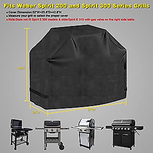 EPESTOEC Gear Grill Cover BBQ Cover Grill Covers Heavy Duty Gas Barbeque Grill Cover BBQ Grill Covers, 58 Inch, Dark Black Color