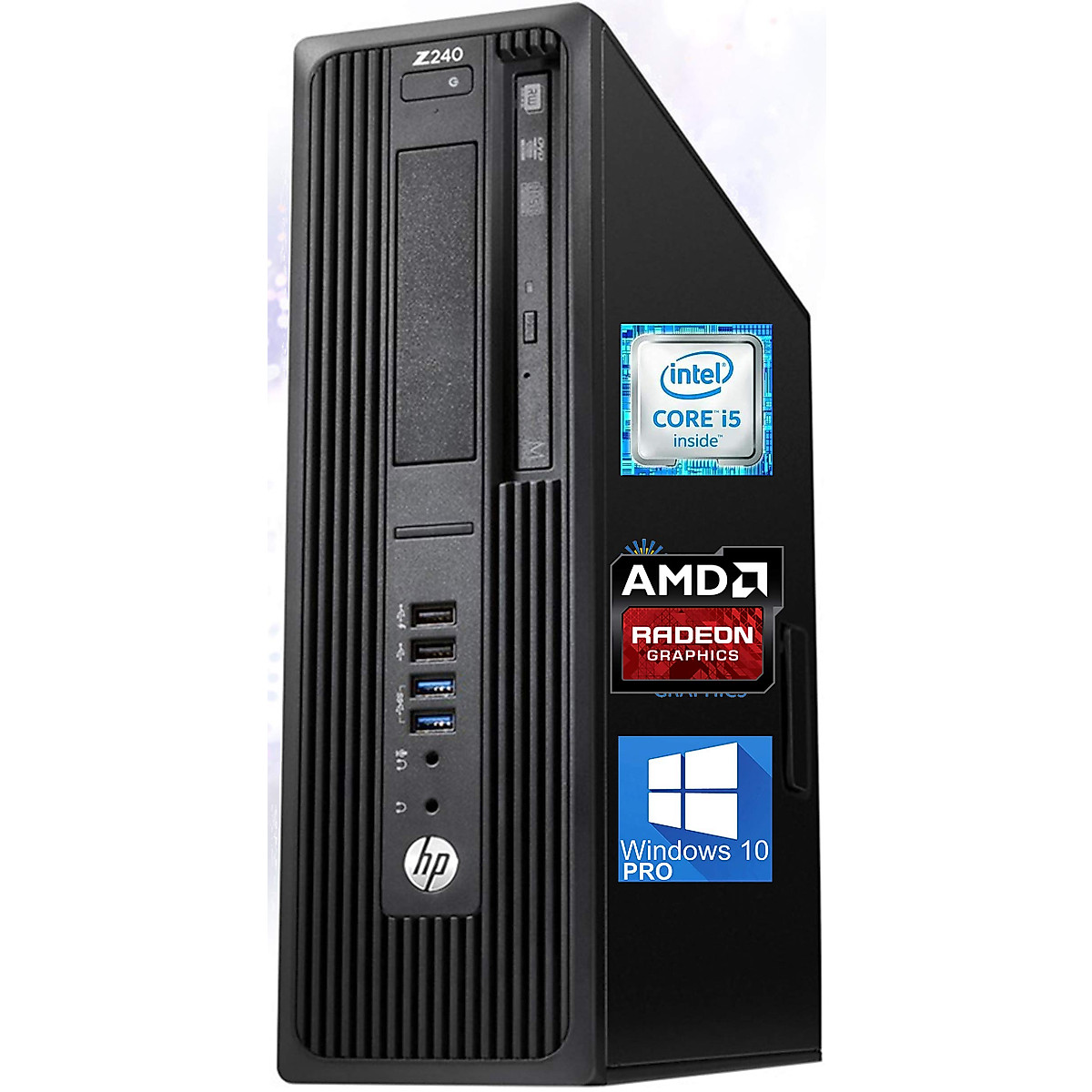 HP Z240 Workstation SFF Desktop PC, Intel Core i5-6500 Upto 3.60GHz, 8GB RAM, 1TB SSD, AMD Radeon HD 8570 1GB 4K, DisplayPort, HDMI, DVI, AC Wi-Fi, Bluetooth - Windows 10 Pro (Renewed)