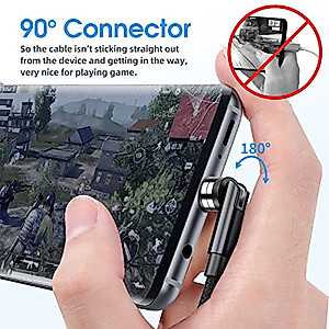 Magnetic Charging Cable [5-Pack,3/3/6/10/10FT] 3 in 1 Magnetic Phone Charger 360°&180° Rotating Magnetic Charger Cable with LED Light Nylon Braided Cord for Micro-USB, USB C and i-Product Device-Black