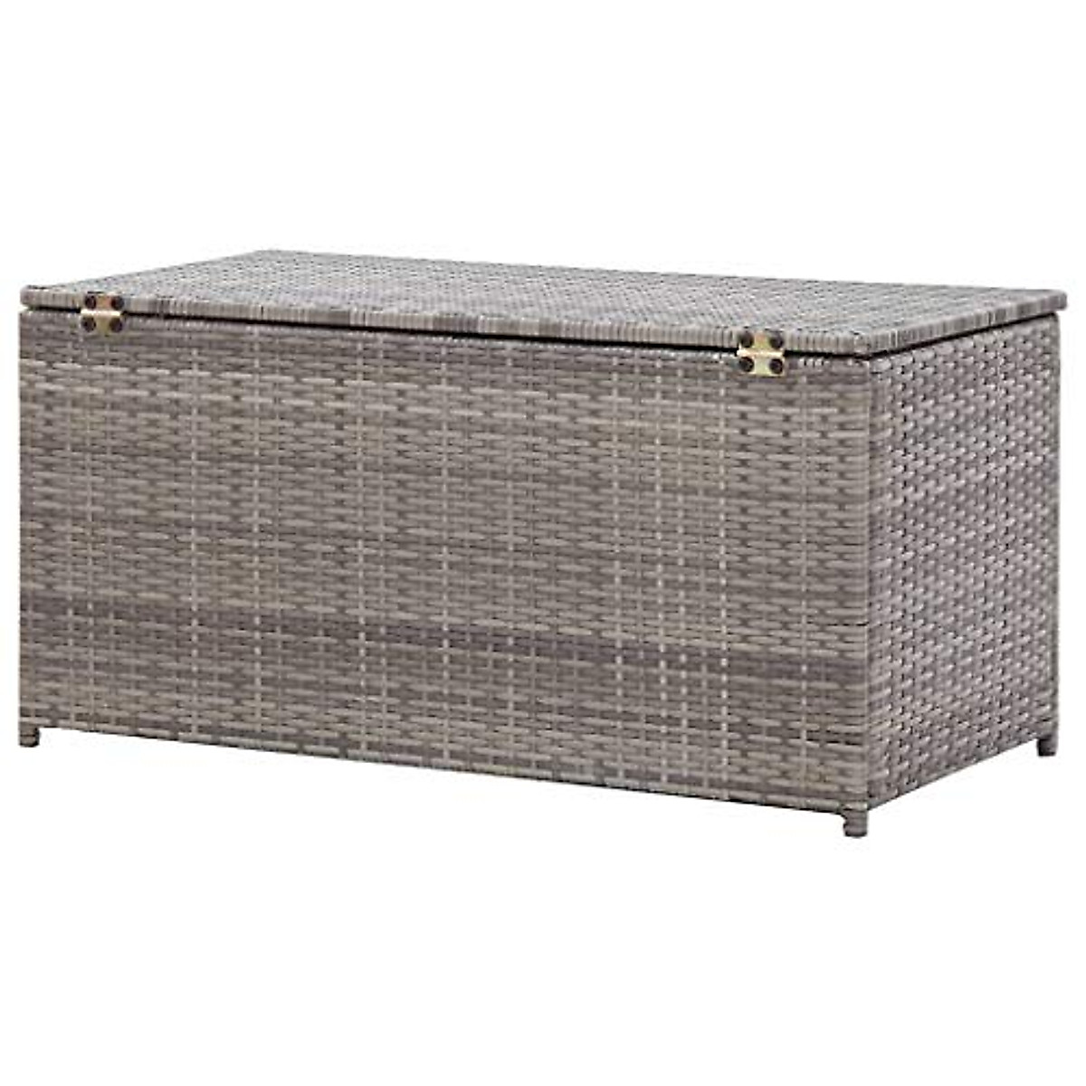 Canditree Outdoor Large Storage Box Rattan, Deck Box Storage Container for Patio Poolside Garden (39.4"x19.7"x19.7")