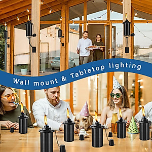 FAN-Torches Wall Mounted Citronella Torches Set of 6, 16 oz Garden Torches for Outside, Refillable Flame Light Torch, Outdoor Metal Torch for Yard, Patio, Deck, Garden, Party, Landscape