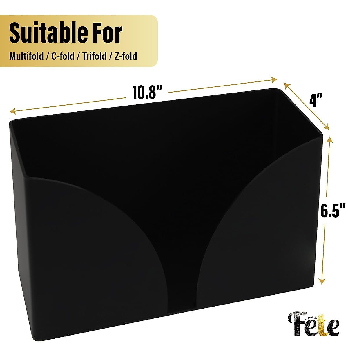 Paper Towel Holder for Bathroom - Acrylic Napkin Holders Great Disposable Hand Towel Tray for Z-Fold, C-Fold, MultiFold Trifold - Bathroom Paper Towel Holder Commercial or Home Use, Black