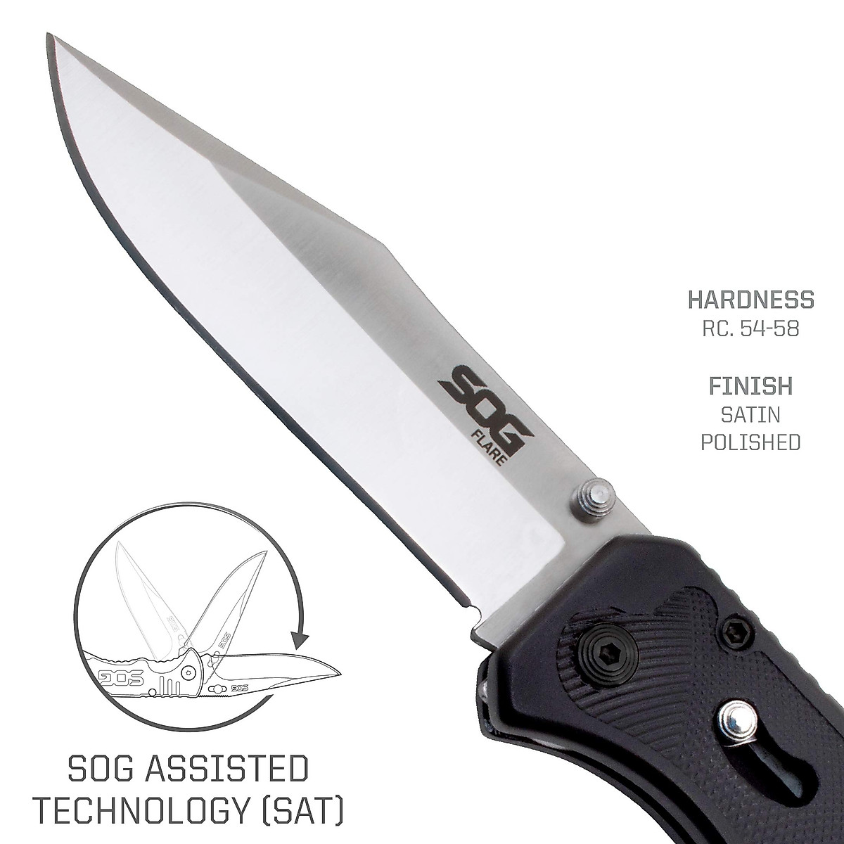 SOG Flare Folding and Pocket Knife + Kershaw Appa Folding Tactical Pocket Knife