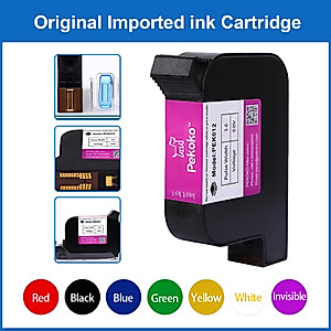 PEKOKO LB100S Portable Hand Jet Handheld TIJ Thermal Inkjet Printer 12.7mm Online QR Bar Batch Date Number Coding Machine for Carton Box,Food Package,Drink Bottle