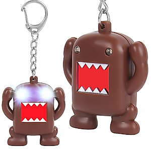 Pealonster Domo kun LED Keychain Flashlight - Ultra Bright, Cute Design with Sound Effects - Perfect for Car Keys and On-the-Go Fun - Battery Included