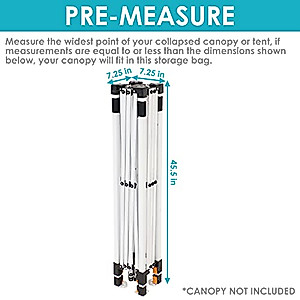 Sunnydaze Premium Pop-Up Canopy Rolling Carrying Bag - 9 Inches W x 47.5 Inches L x 9 Inches H - Replacement Roller Canopy Tent Bag for 10' x 10' Canopy - 420D Polyester - Black