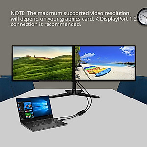 gofanco 1x2 DisplayPort 1.2 Display Splitter Adapter – DP to Dual DisplayPort MST Hub Converter, 4K @30Hz, for Windows PCs, Not Mac OS Compatible, Eyefinity Support (DPMST2DP)