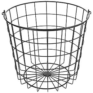 Kichvoe Iron Wire Laundry Hamper Laundry Storage Basket With Handles Iron Storage Basket Dirty Clothes Bin Fruit Magazine Toy Organizer for Rustic Farmhouse Decor