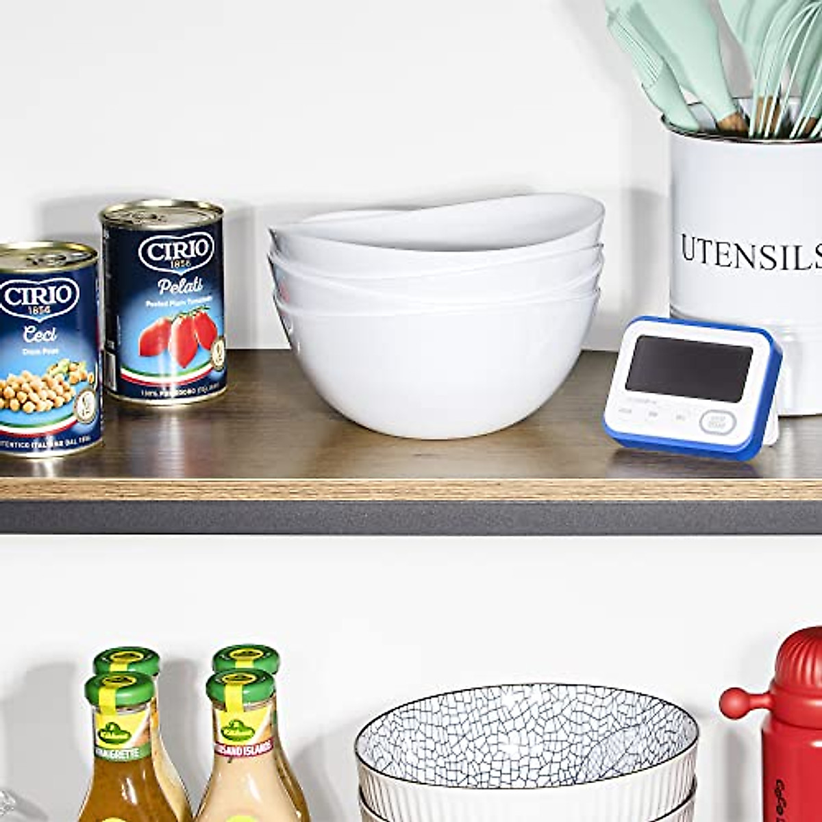 Tiawudi 10 Pack Large Salad Bowls, 48oz Plastic Serving Bowls for Salad, Ramen, Noodles, Soup, Oatmeal, Cereal, Snack, Popcorn, Kitchen Bowls, Microwave Safe