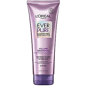 L'Oreal Paris EverPure Volume Sulfate Free Shampoo for Color-Treated Hair, Volume + Shine for Fine, Flat Hair, with Lotus Flower, 11 Fl; Oz (Packaging May Vary)