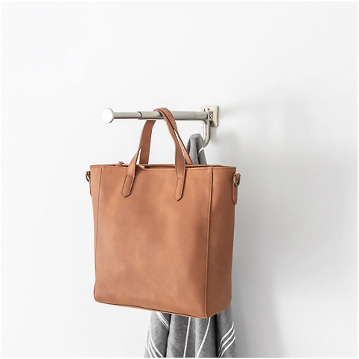 Franklin Brass Extend-a-Hook Square (1-Pack) Single Wall Hooks 1-Prong Coat/Hat Pure White Hooks for Hanging Wall Mount Hanger Clothes,Purse,Bag,Towel Organization Decorative Wall Hooks B45627M-PW-R