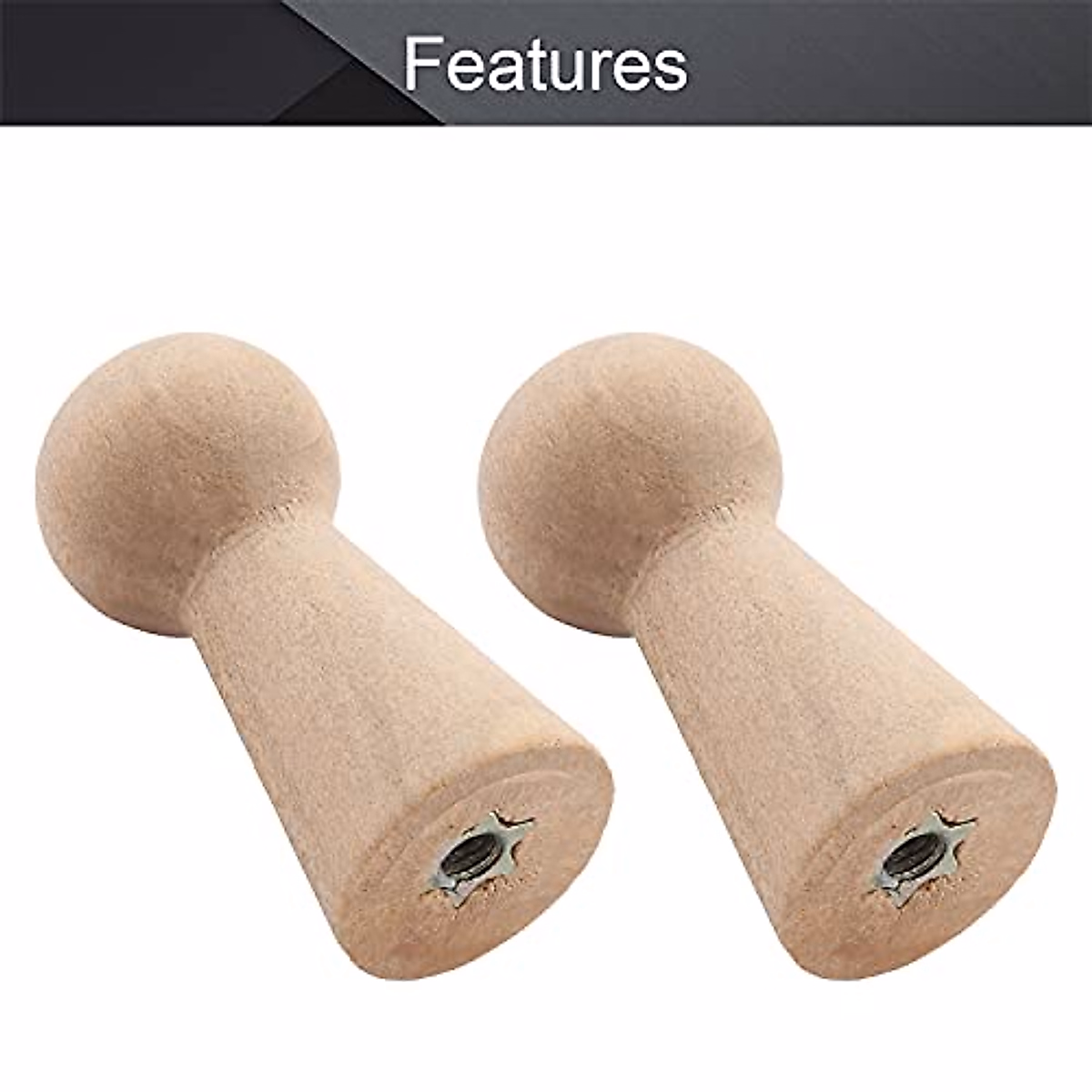 MroMax Wooden Coat Hooks Wall Mount - Vintage Single Organizer Hangers Handmade Craft Rack Pack of 5pcs